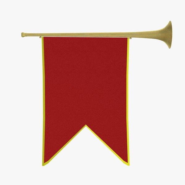 3D small medieval trumpet banner - TurboSquid 1423324