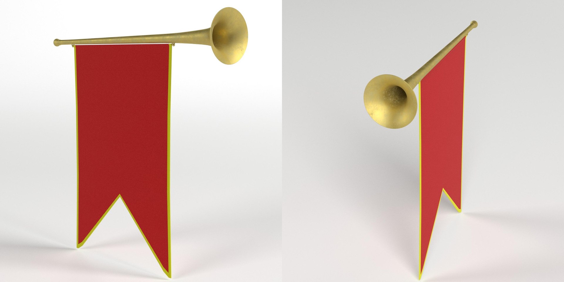 3D Small Medieval Trumpet Banner - TurboSquid 1423324