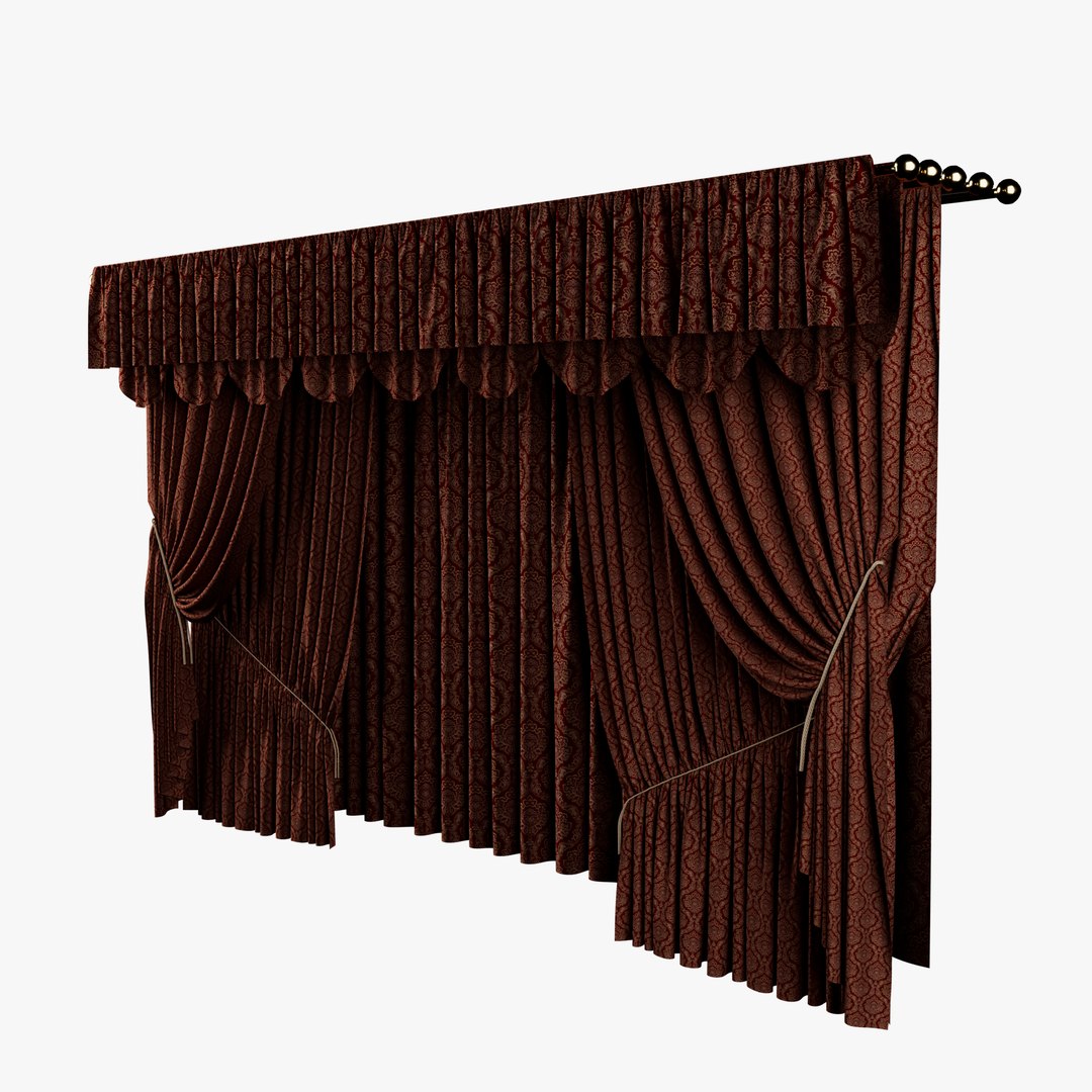 3D Double Detail Curtains Model - TurboSquid 1824524