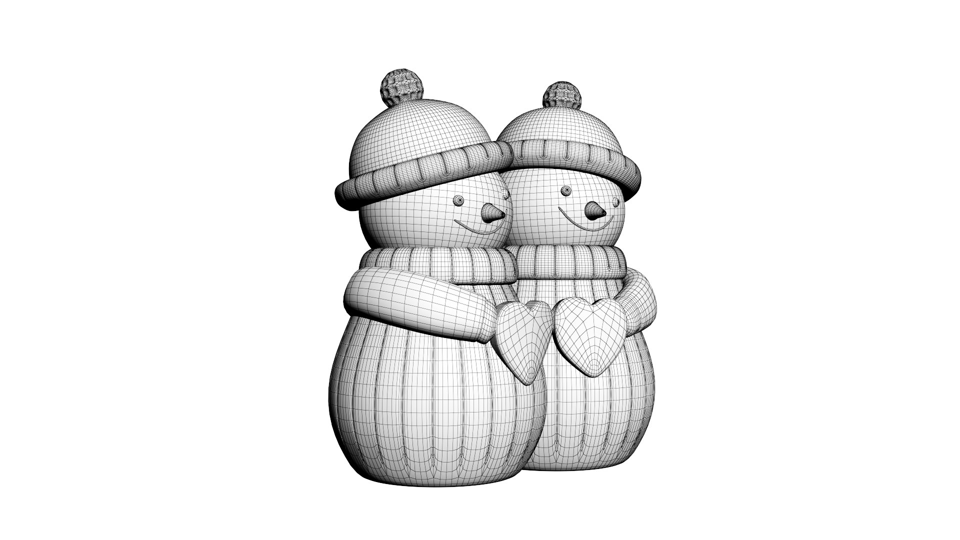 3D Snowmen In Love Model - TurboSquid 2155052