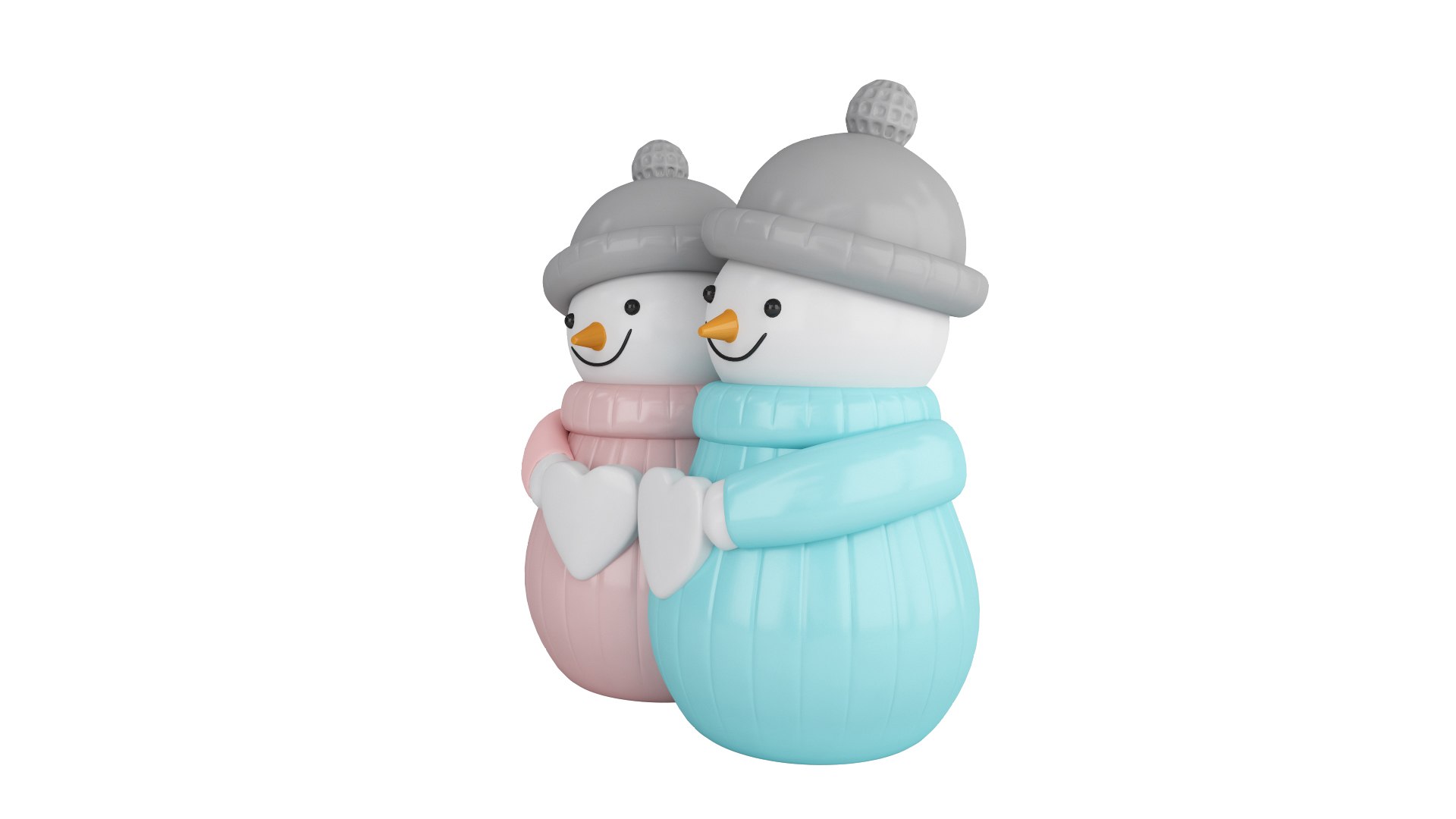 3D Snowmen In Love Model - TurboSquid 2155052