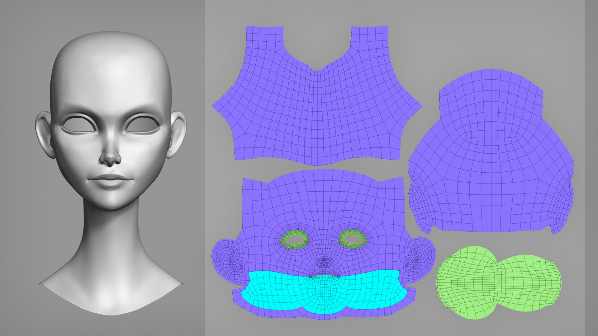 Male And Female Cartoon Characters Base Mesh Model - TurboSquid 1927341