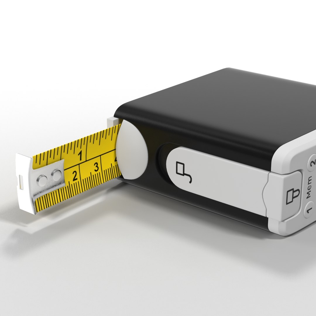 3d Model Digital Tape Measure Black