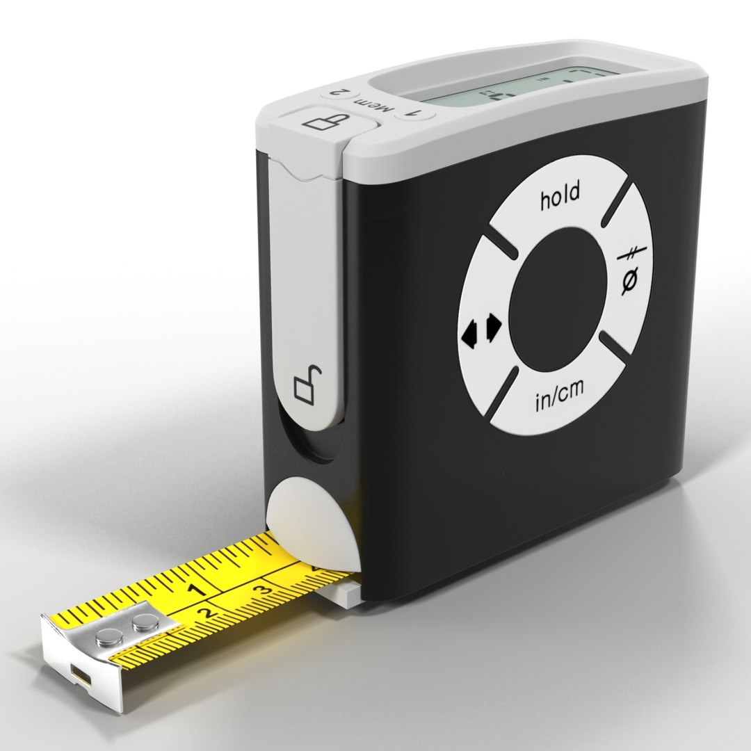 3d Model Digital Tape Measure Black