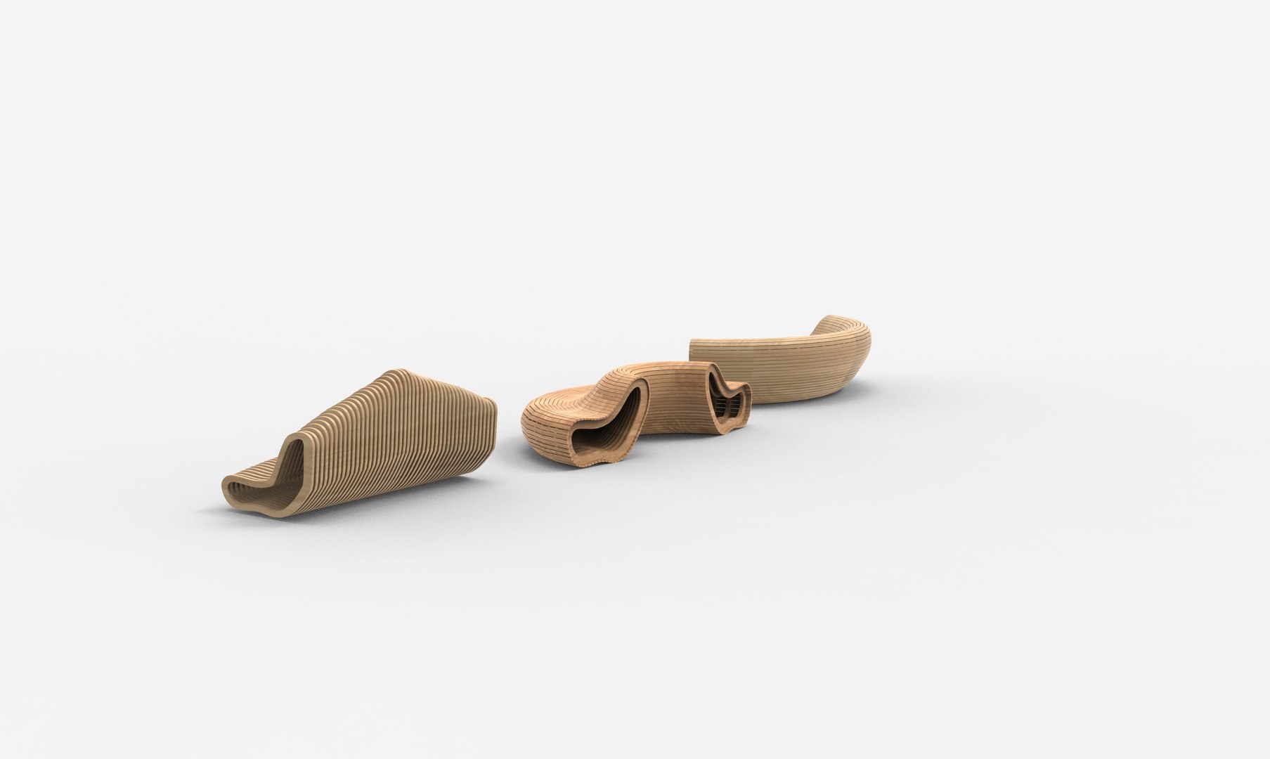 Curved Bench Parametric Set 3D Model 3D Model - TurboSquid 2518002