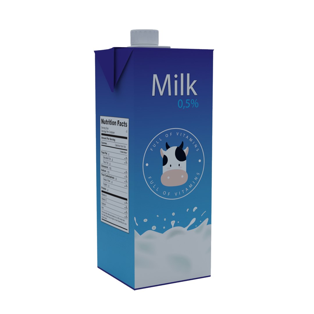 3D model milk pack - TurboSquid 1341119