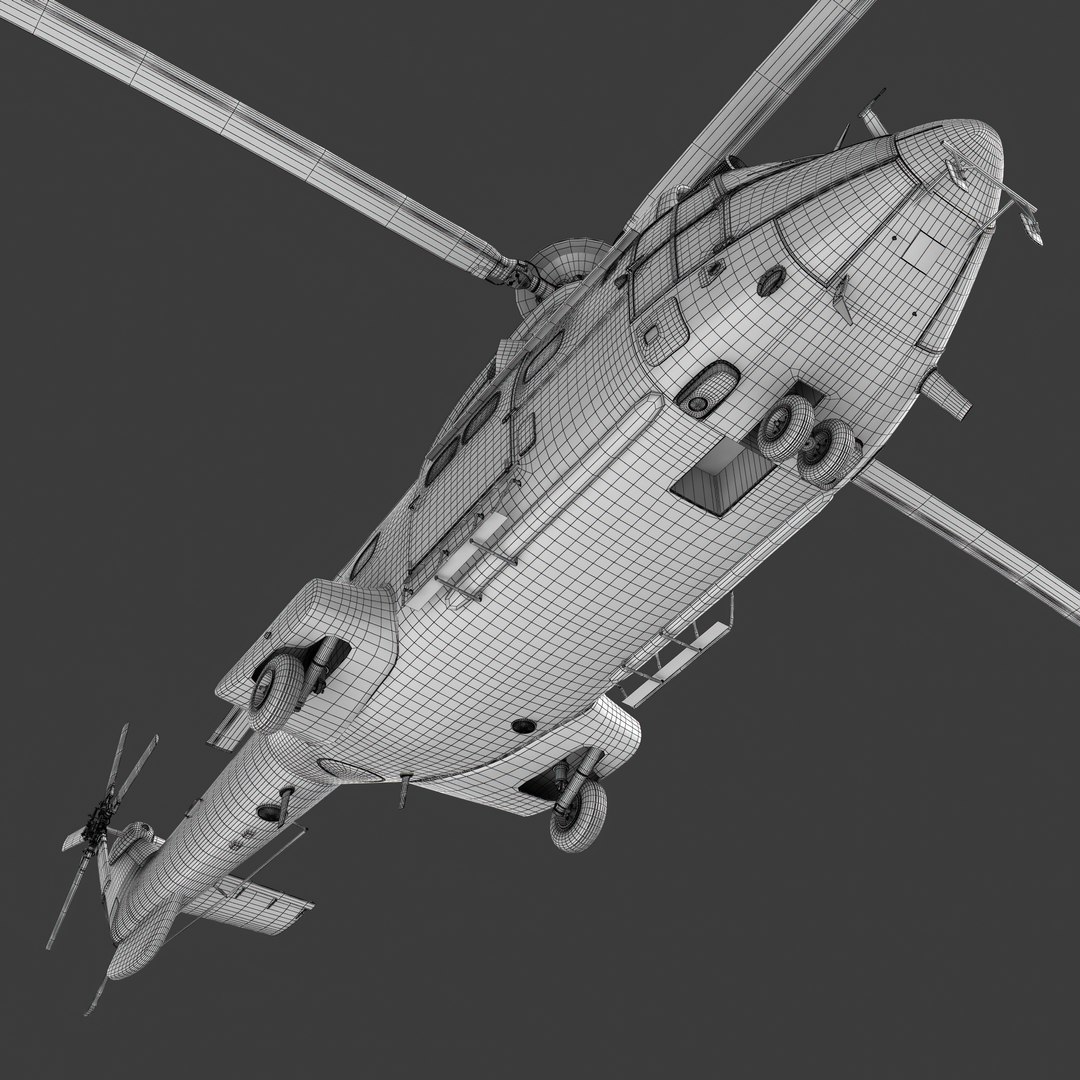 3d Model Eurocopter As332 Super Puma