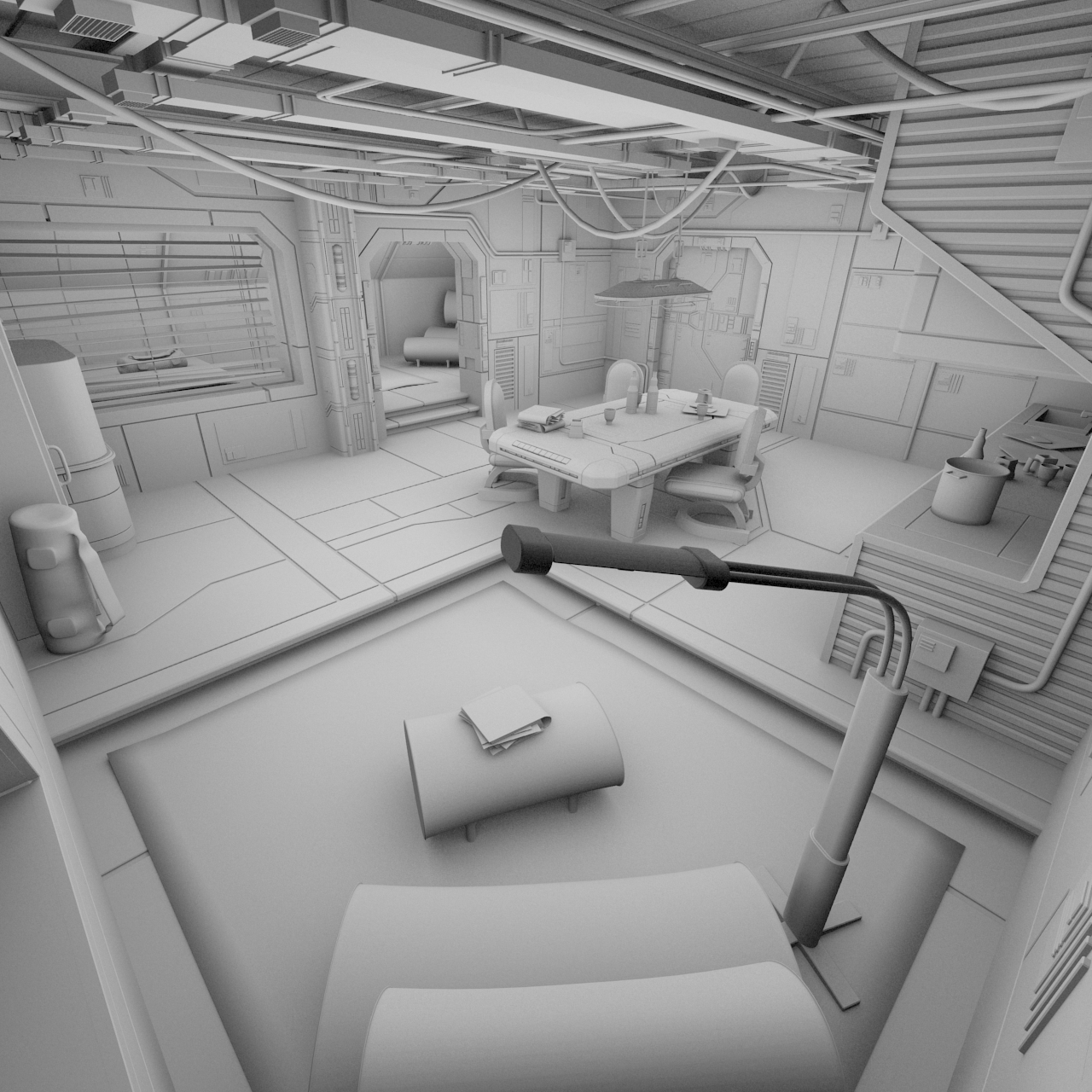 science fiction apartment 2 3d model