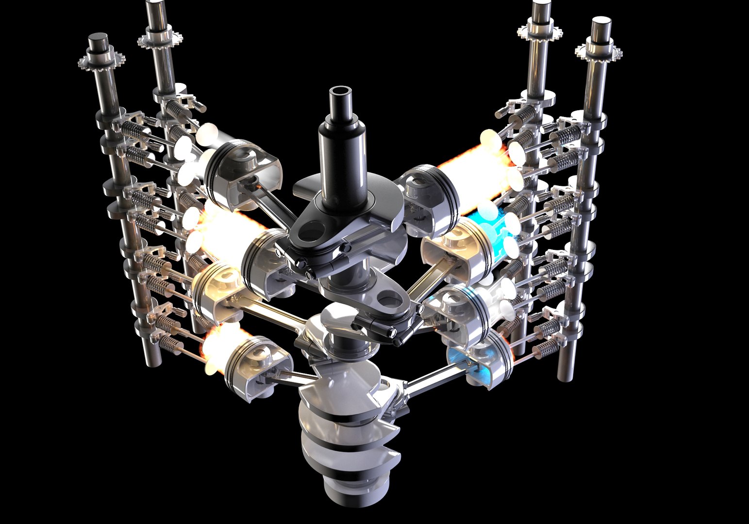 3D V8 Engine Gasoline Ignition - TurboSquid 1329854