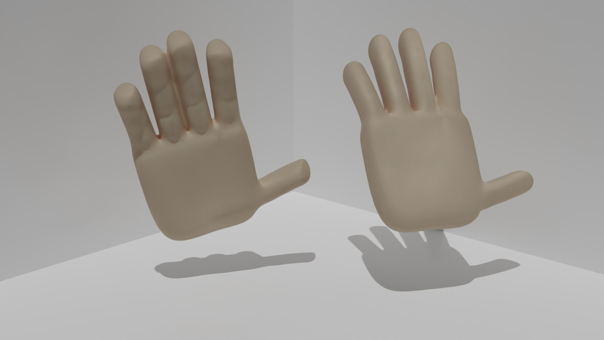 3D Model Simple Cartoon Hands - TurboSquid 1866475