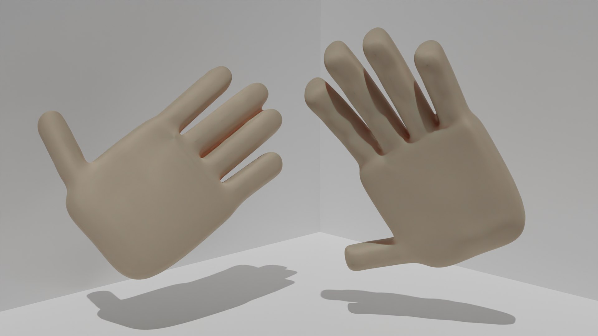 3D Model Simple Cartoon Hands - TurboSquid 1866475