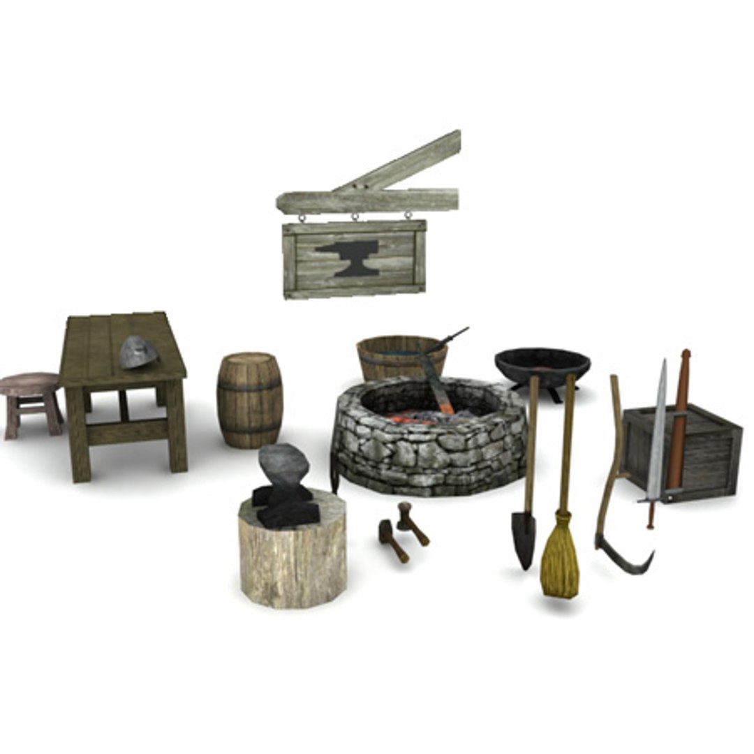 Medieval Blacksmith Pack 3ds