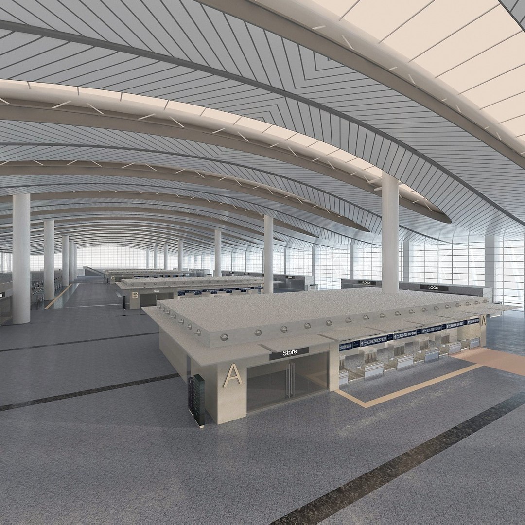 modelo 3d Airport Terminal Interior - TurboSquid 1981148