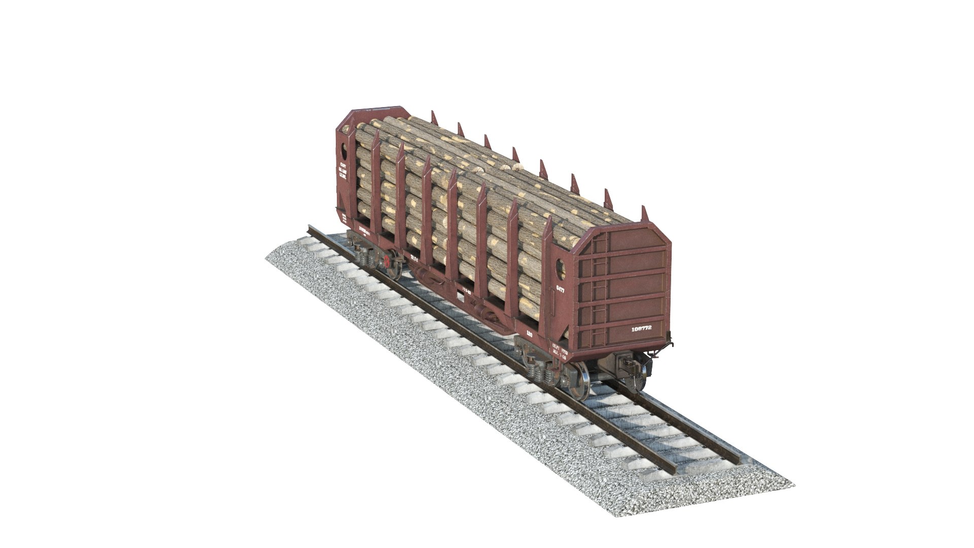 3D logging wagon firewood - TurboSquid 1440799