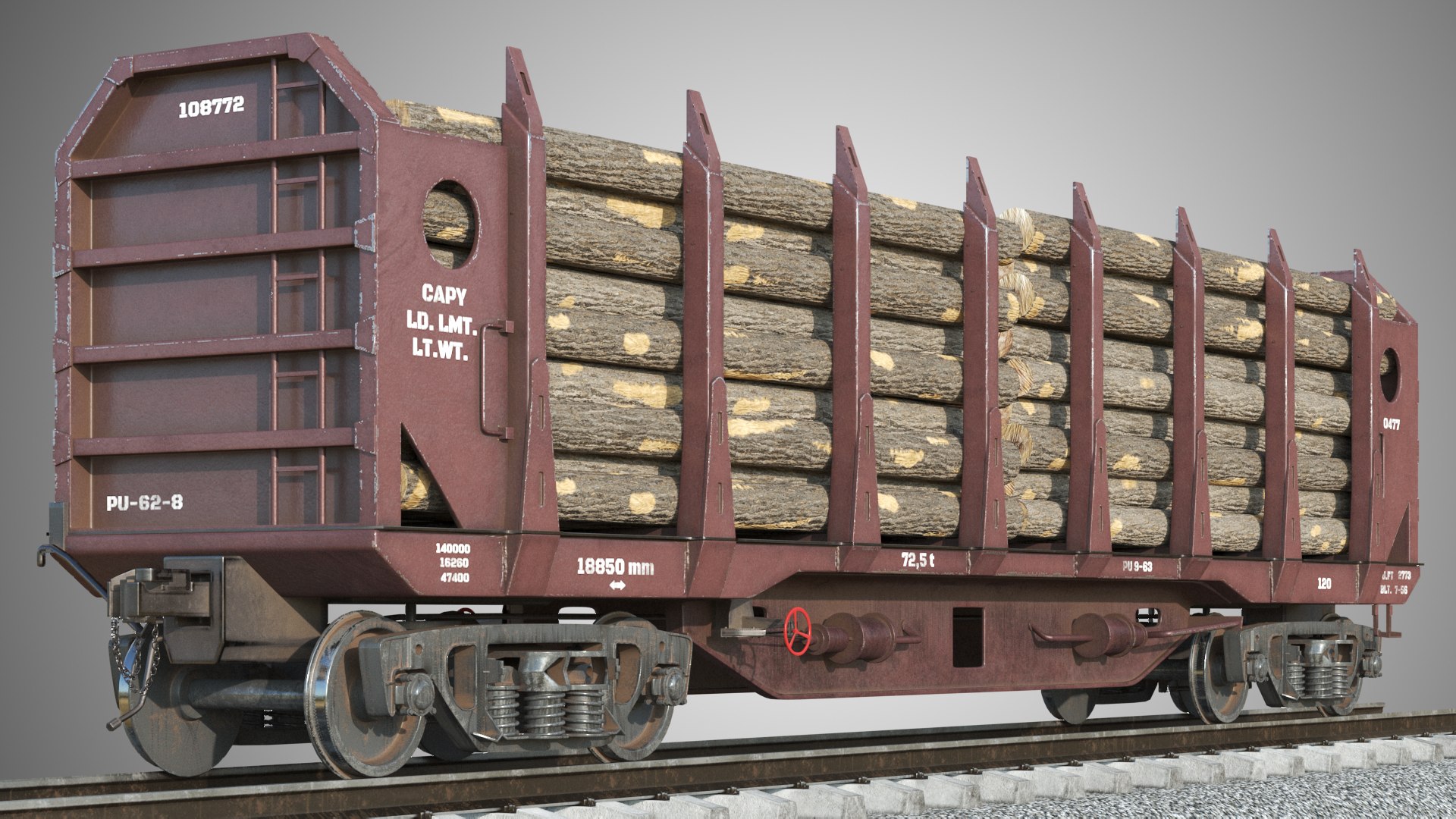 3D logging wagon firewood - TurboSquid 1440799