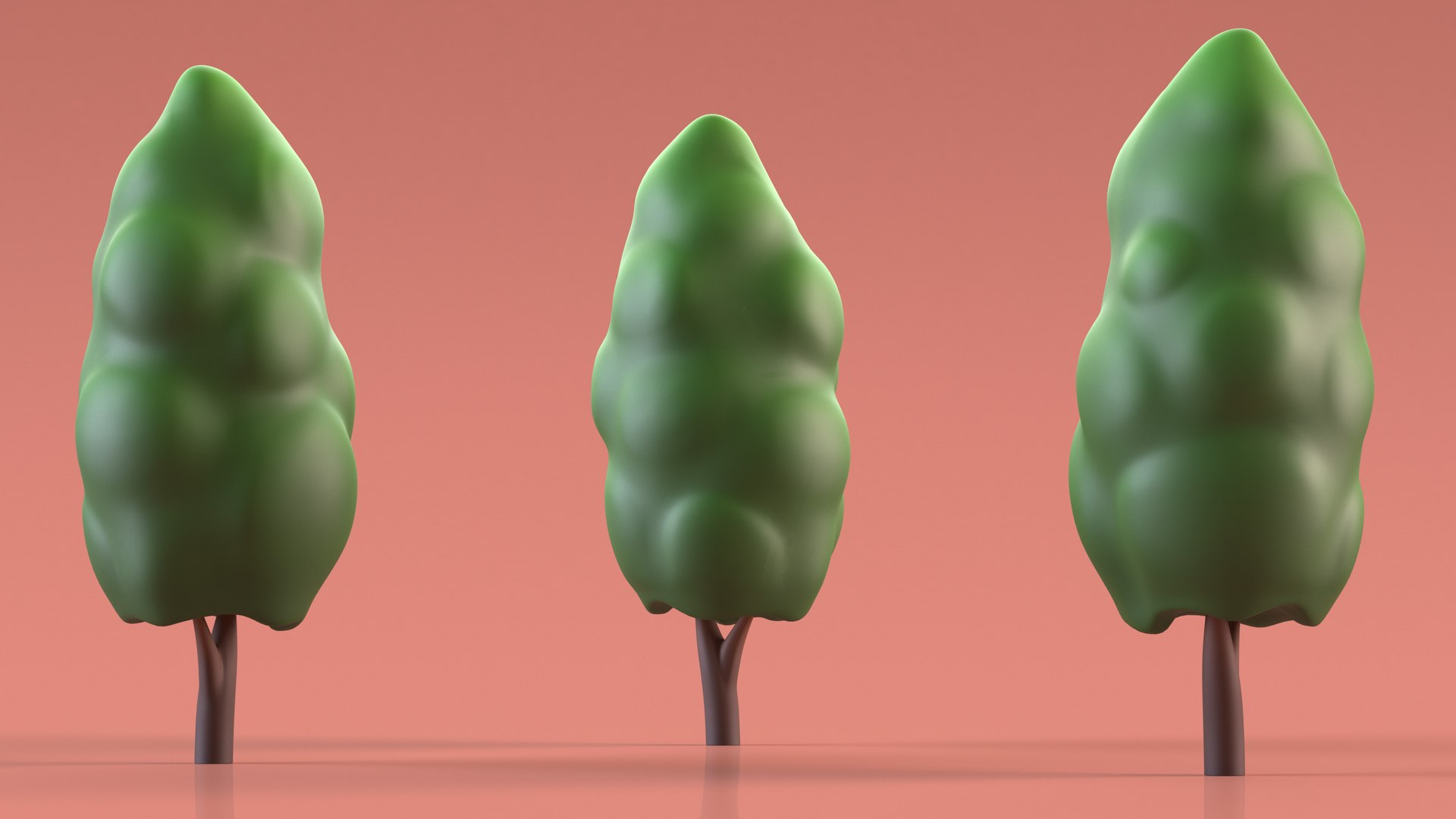 3D model Cartoon Poplar Tree Simple Coloring - TurboSquid 2170089