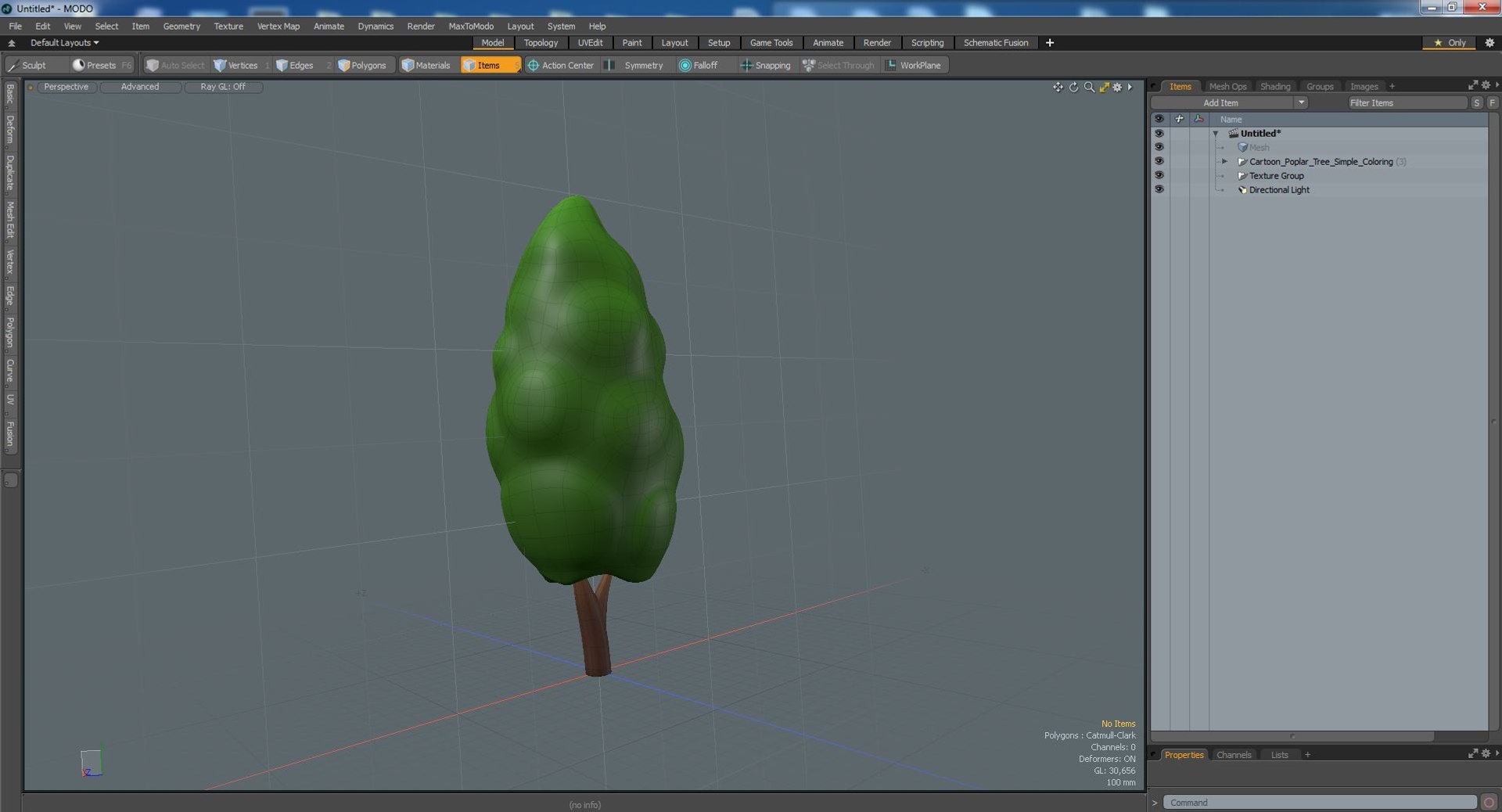 3D model Cartoon Poplar Tree Simple Coloring - TurboSquid 2170089
