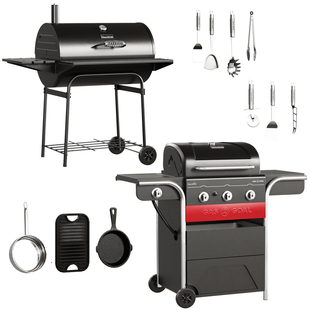 3D Grill Set 2 Model - TurboSquid 2292147