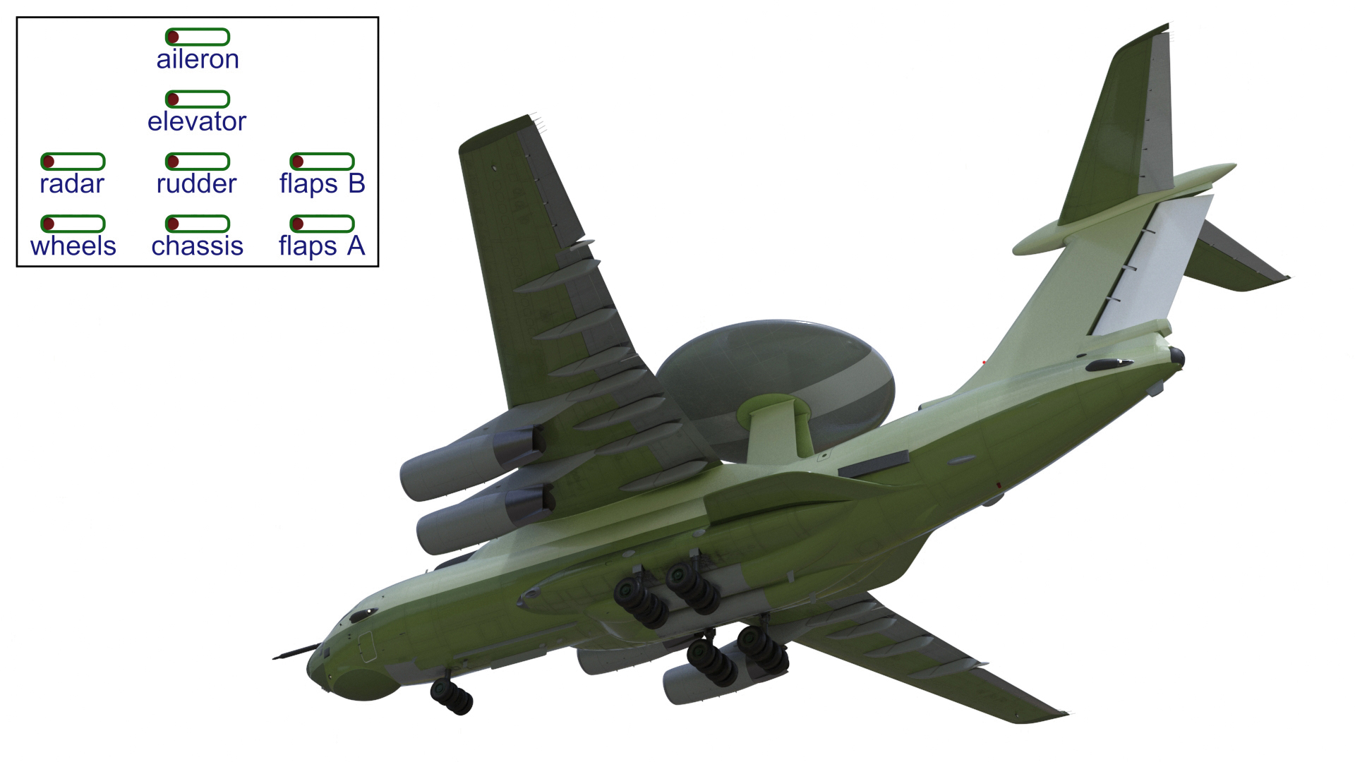 Tactical Surveillance Aircraft Green Rigged 3D Model - TurboSquid 2369629