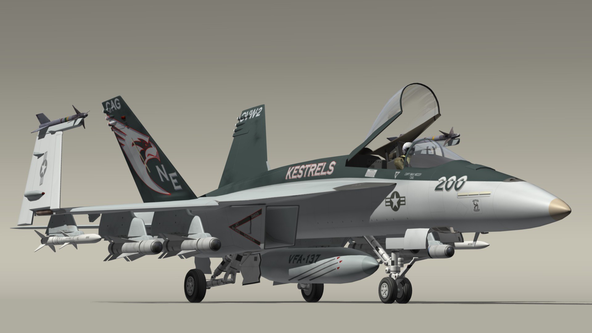 F18 Super Hornet Kestrels 3D Model - TurboSquid 1751527