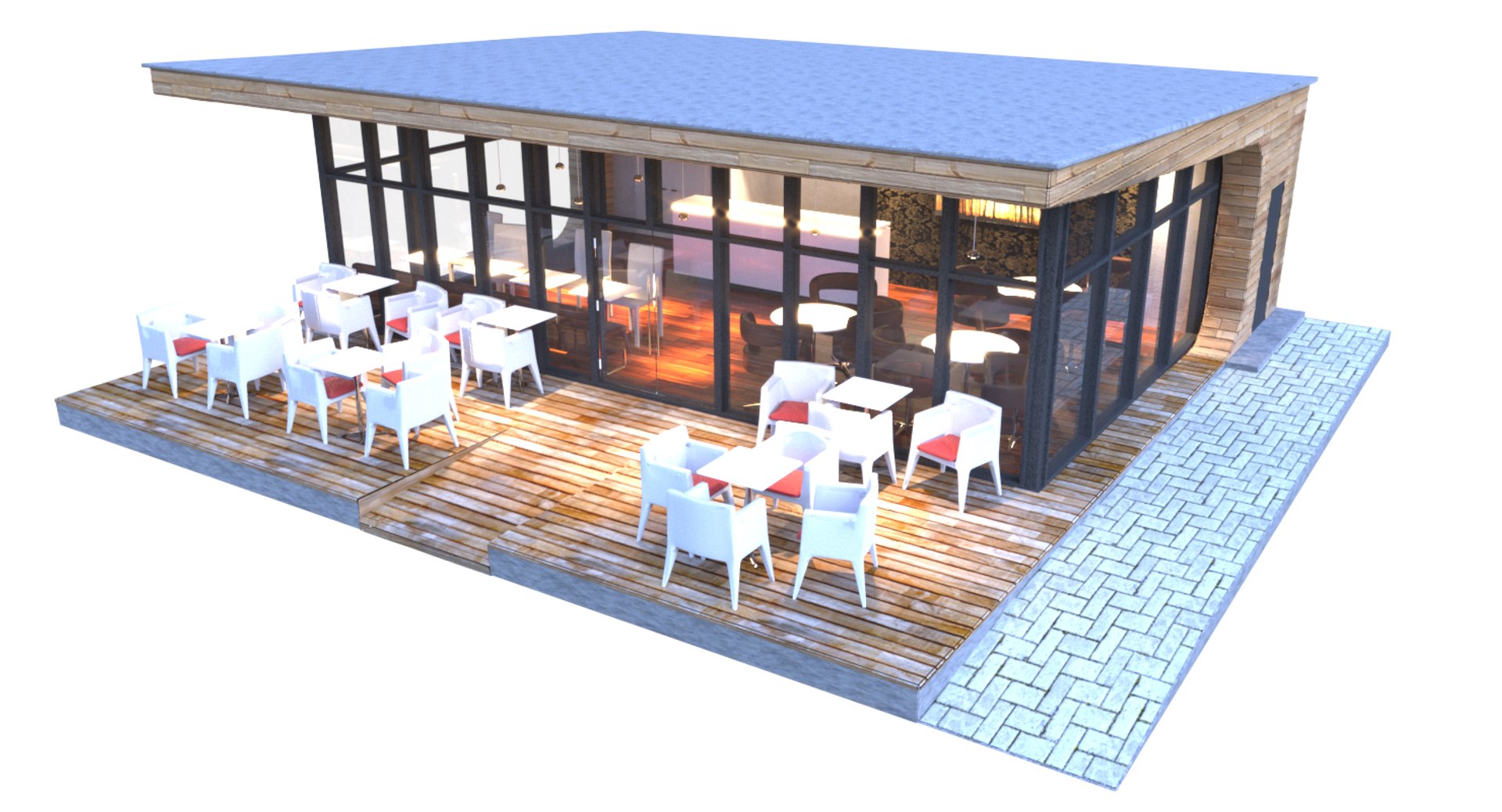 Park Cafe 3d Max