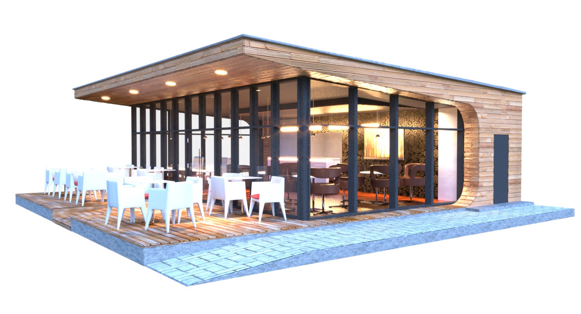 Park Cafe 3d Max