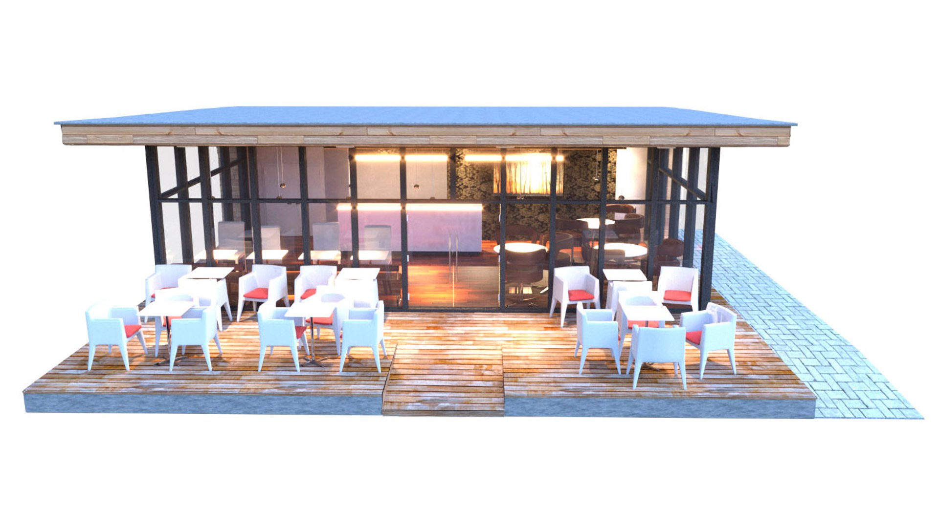 Park Cafe 3d Max