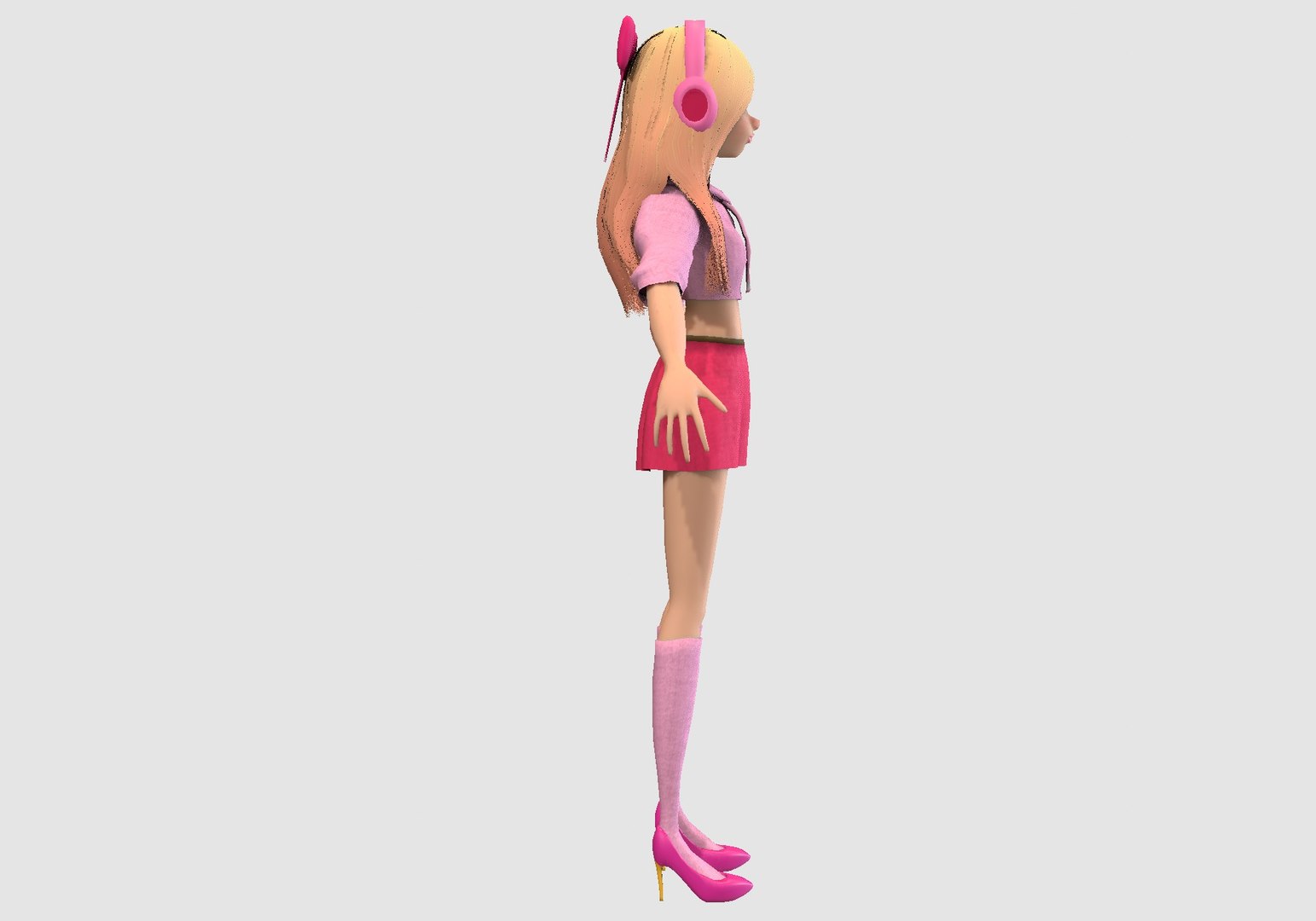 Cute Gaming Girl 3D Model - TurboSquid 1913614