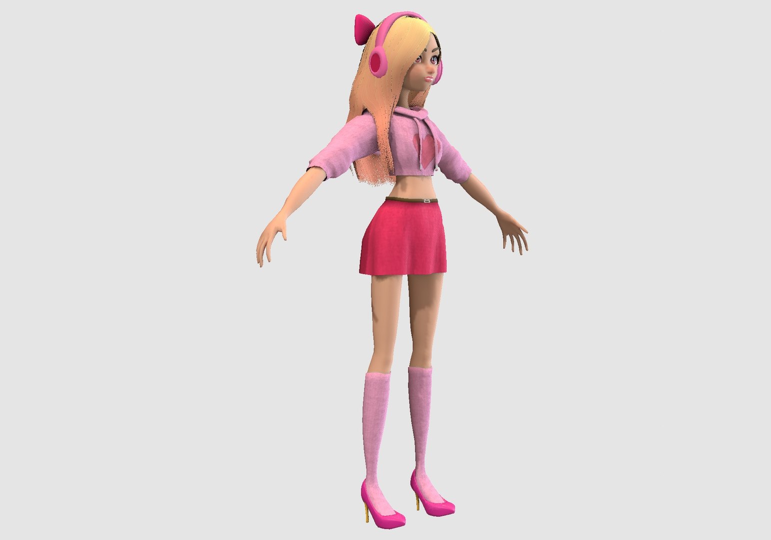 Cute Gaming Girl 3D Model - TurboSquid 1913614