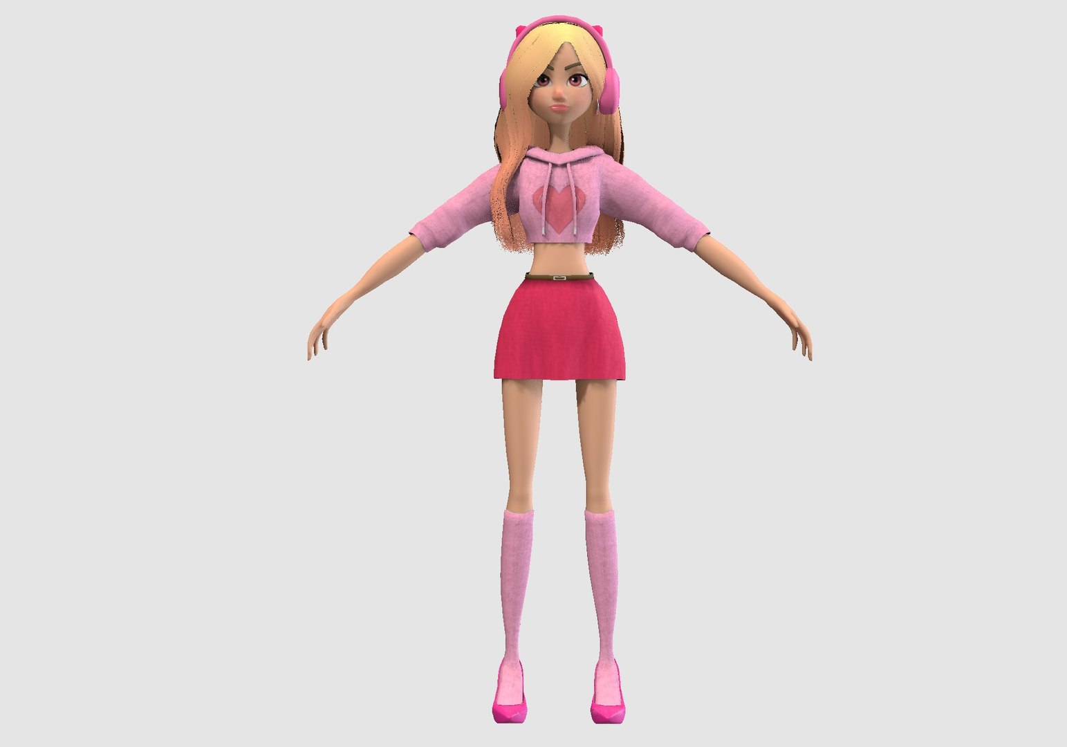 Cute Gaming Girl 3D Model - TurboSquid 1913614