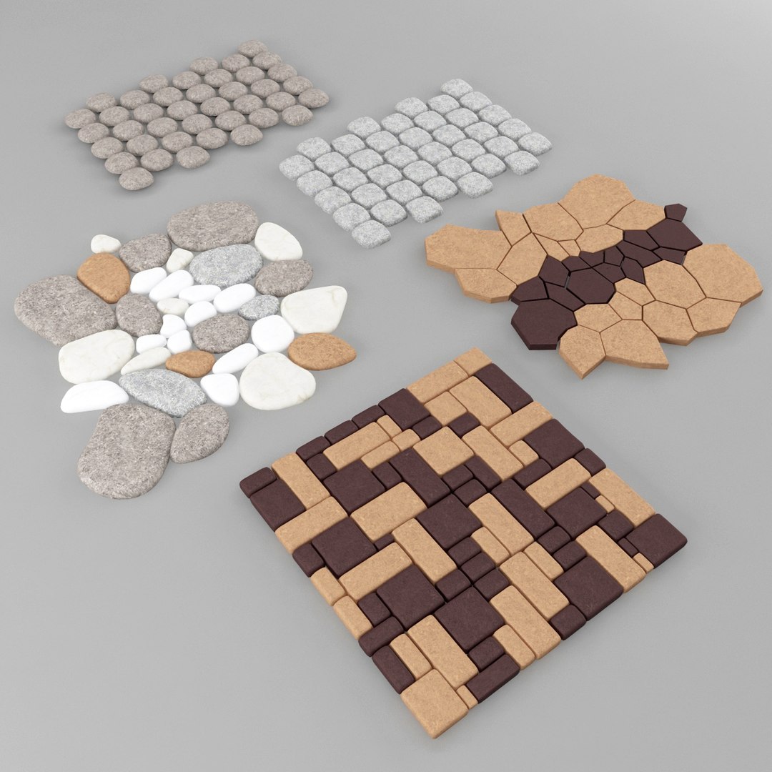 stone paving 3d max