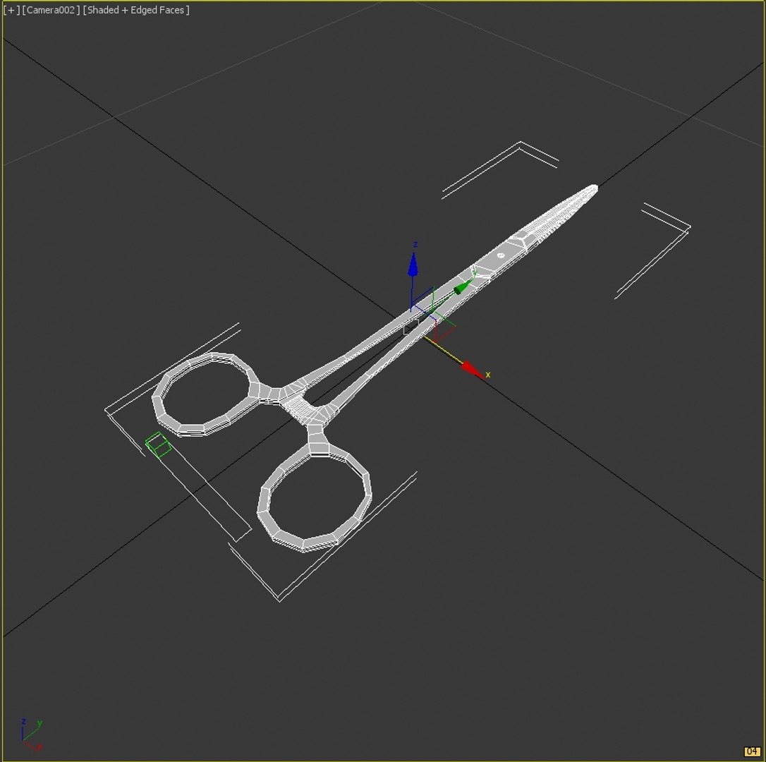 3d model medical scissors rigged
