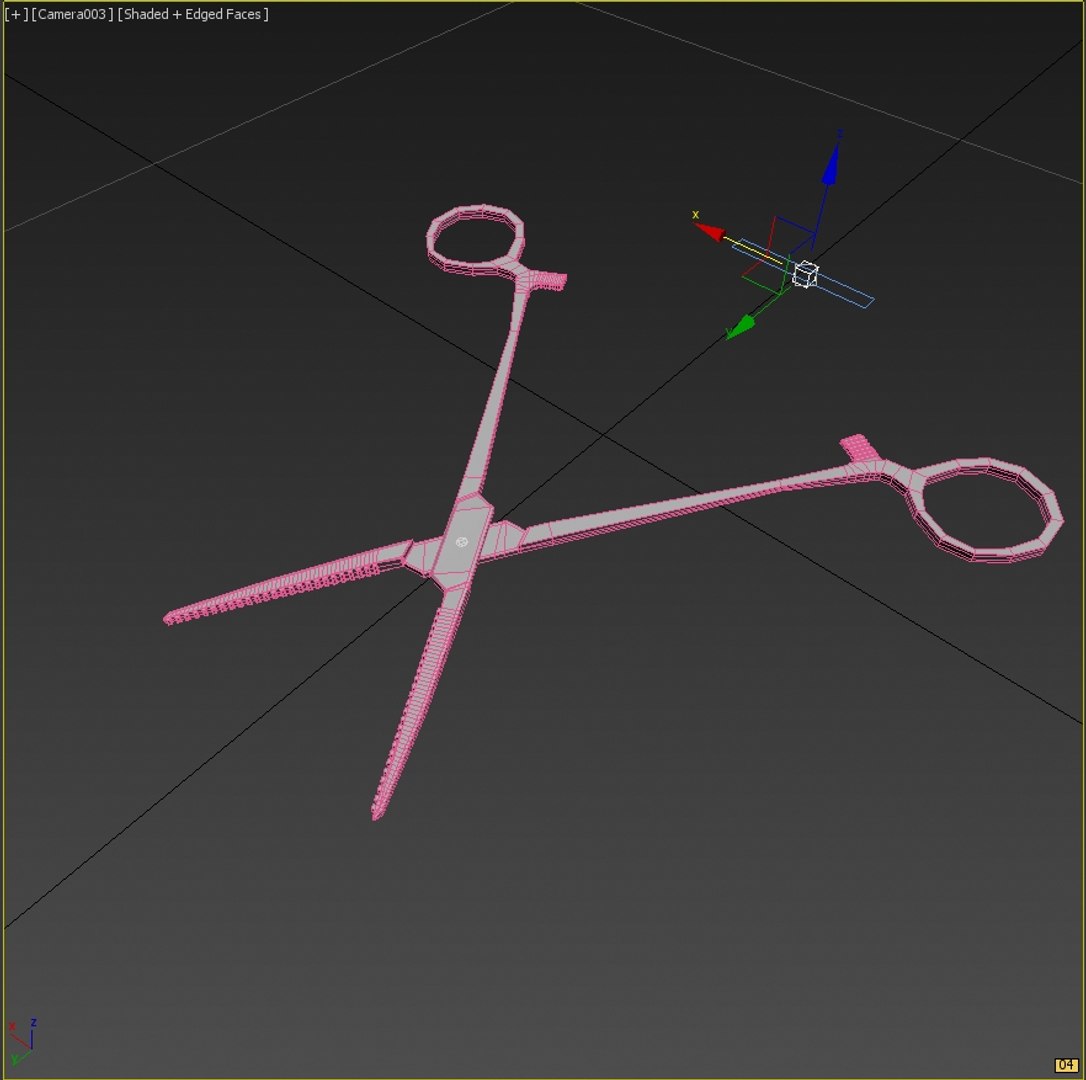 3d model medical scissors rigged