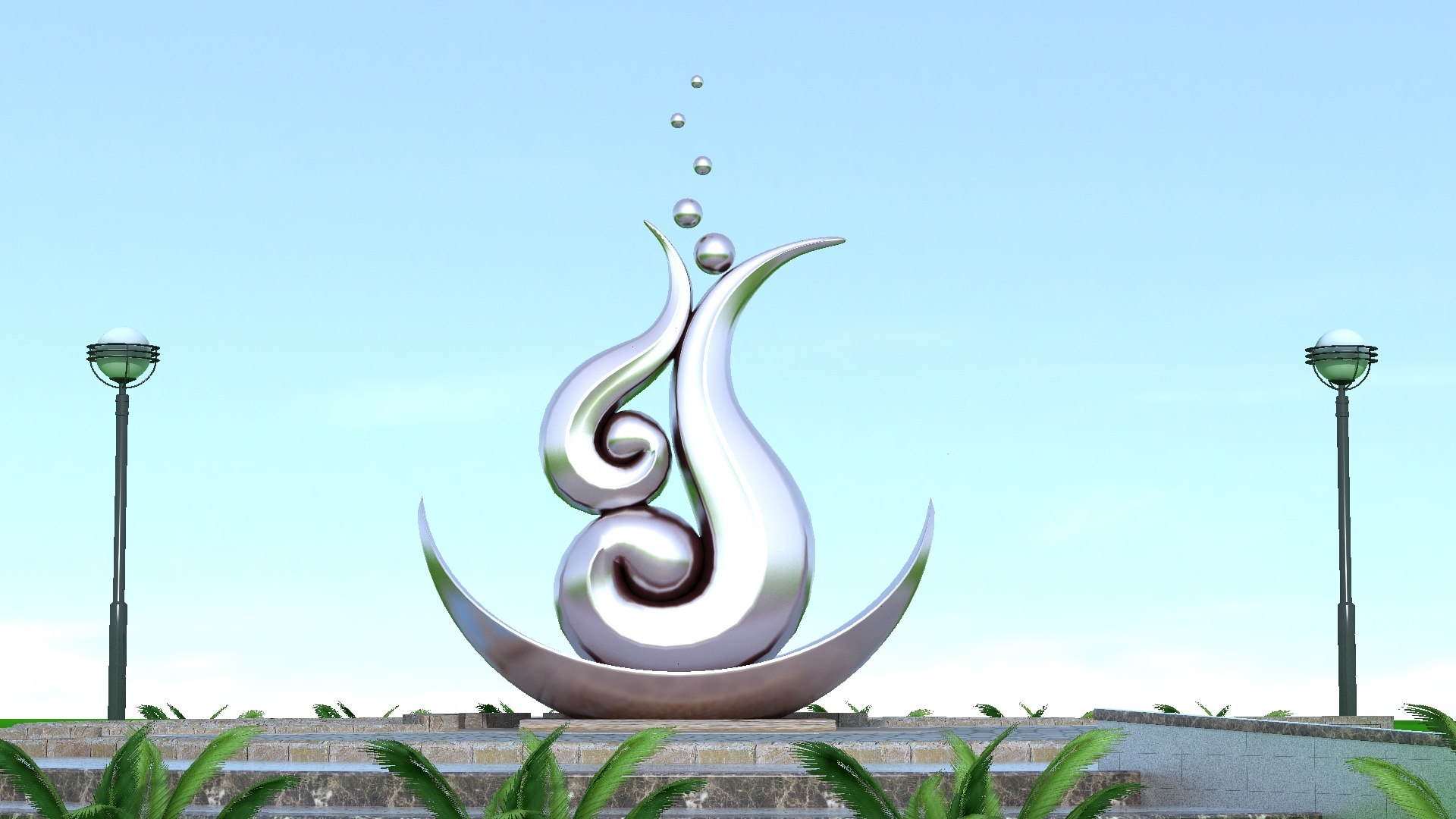 3D Statue Sculptures Bronze Street Urban Environment City Model ...