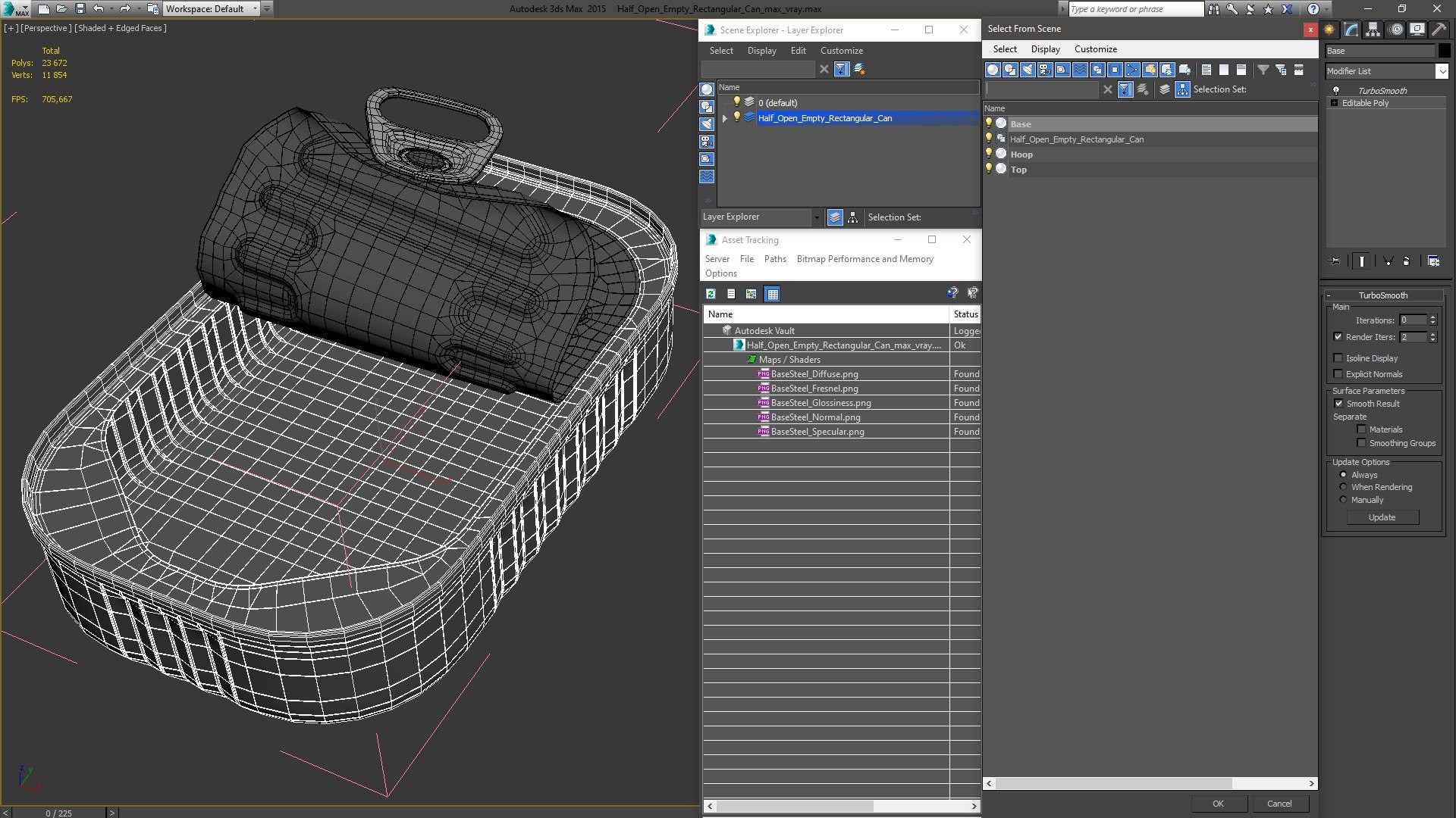 Half Open Empty Rectangular Can 3D model - TurboSquid 1799392