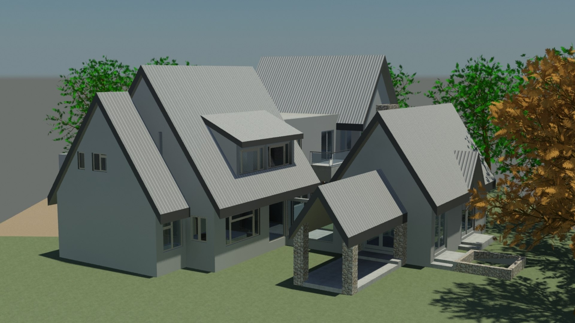 House Pitched Roof 3d 3ds