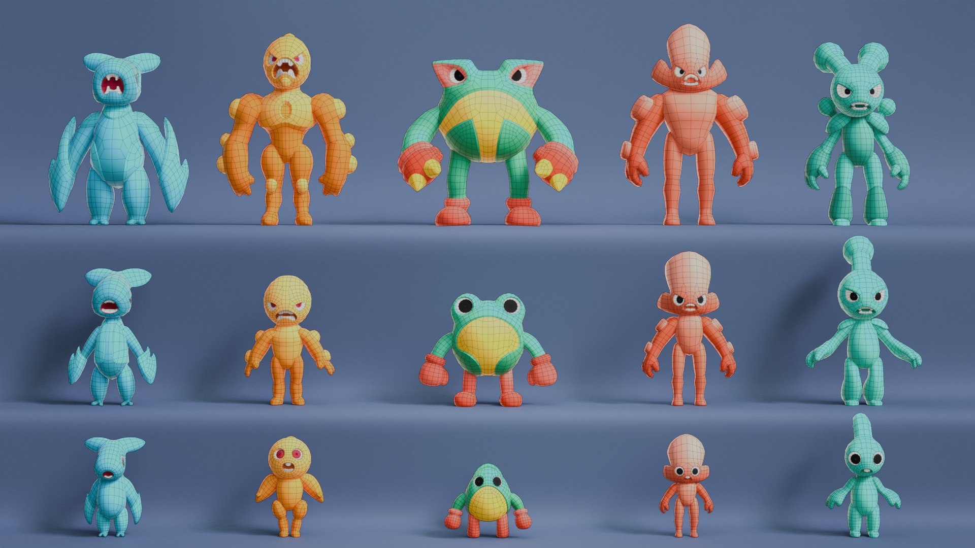 3D Cartoon Monsters Pack 06 model - TurboSquid 2161444
