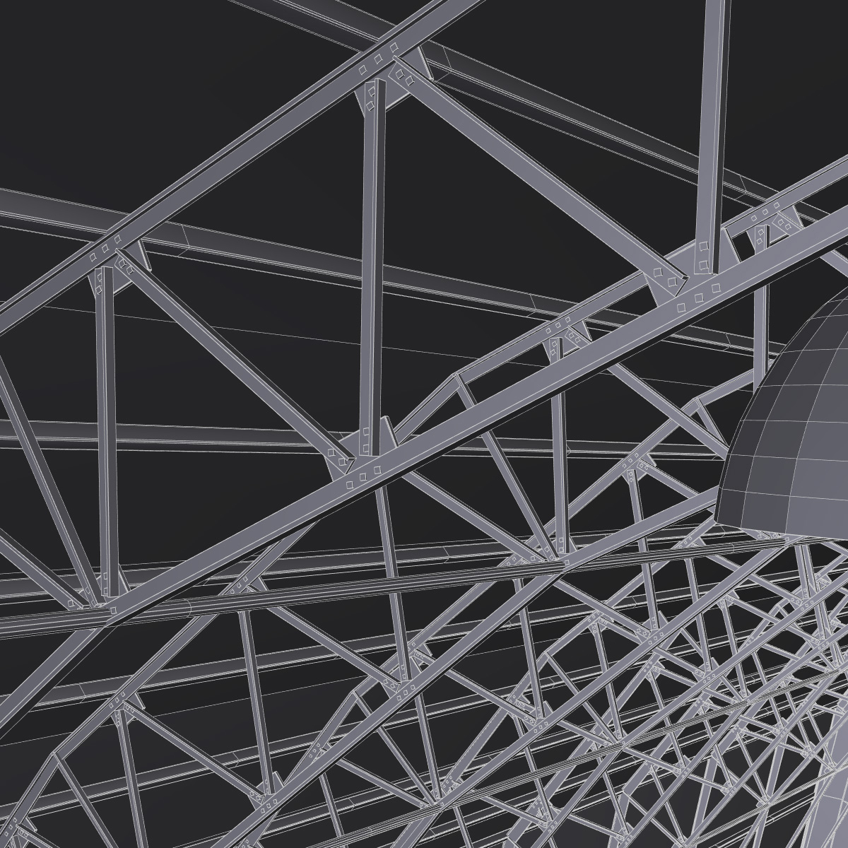 3d old military hangar model