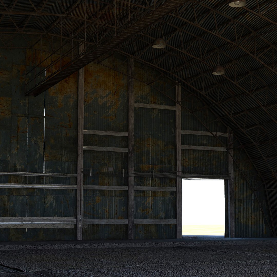 3d Old Military Hangar Model