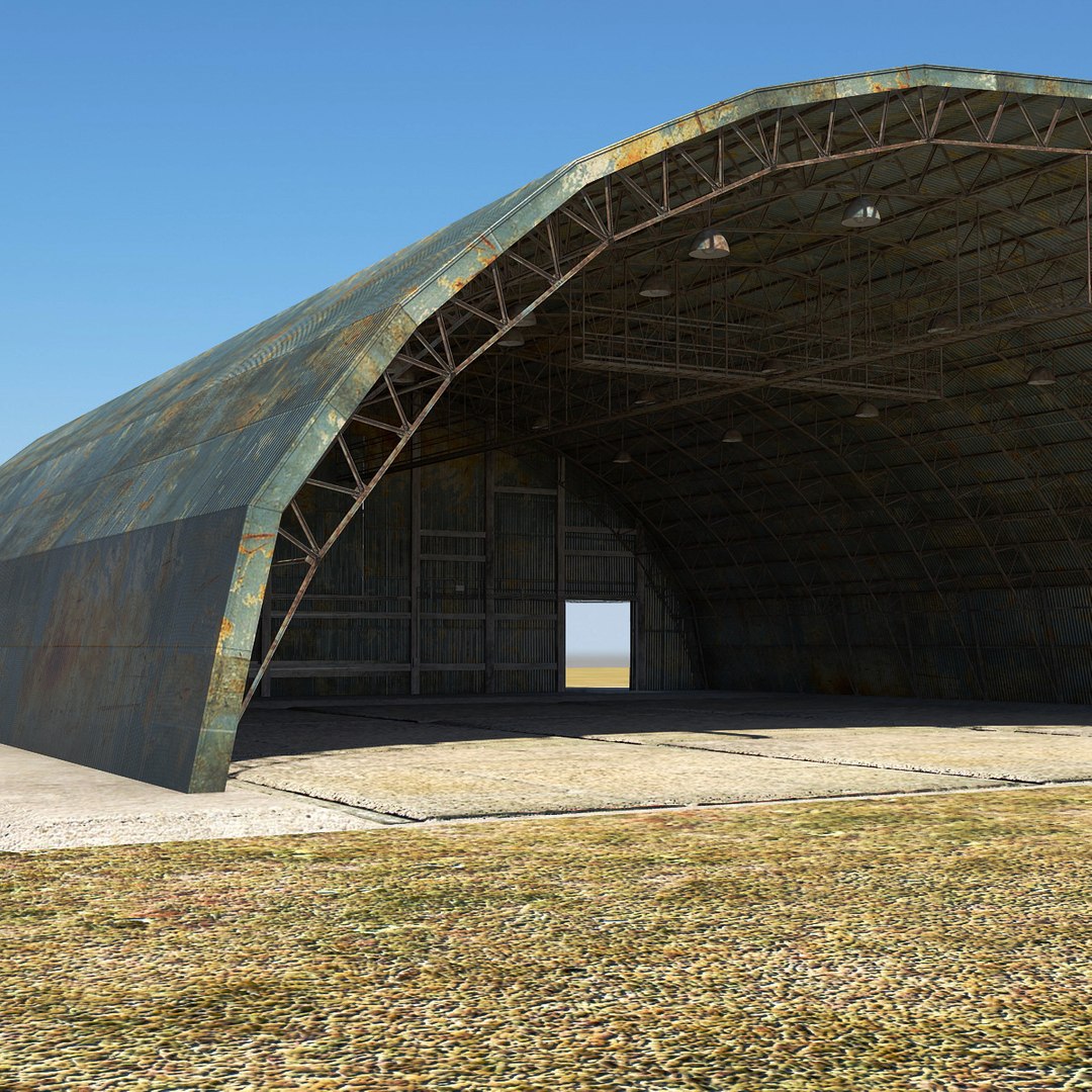 3d Old Military Hangar Model