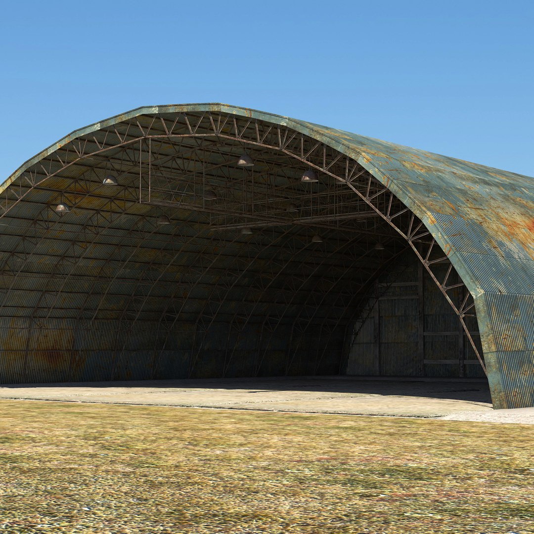 3d Old Military Hangar Model