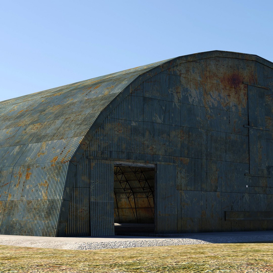 3d Old Military Hangar Model