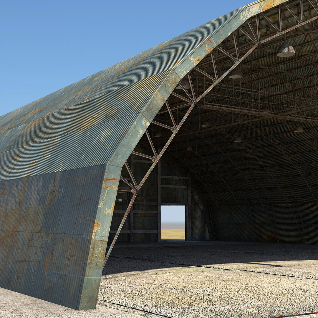 3d Old Military Hangar Model
