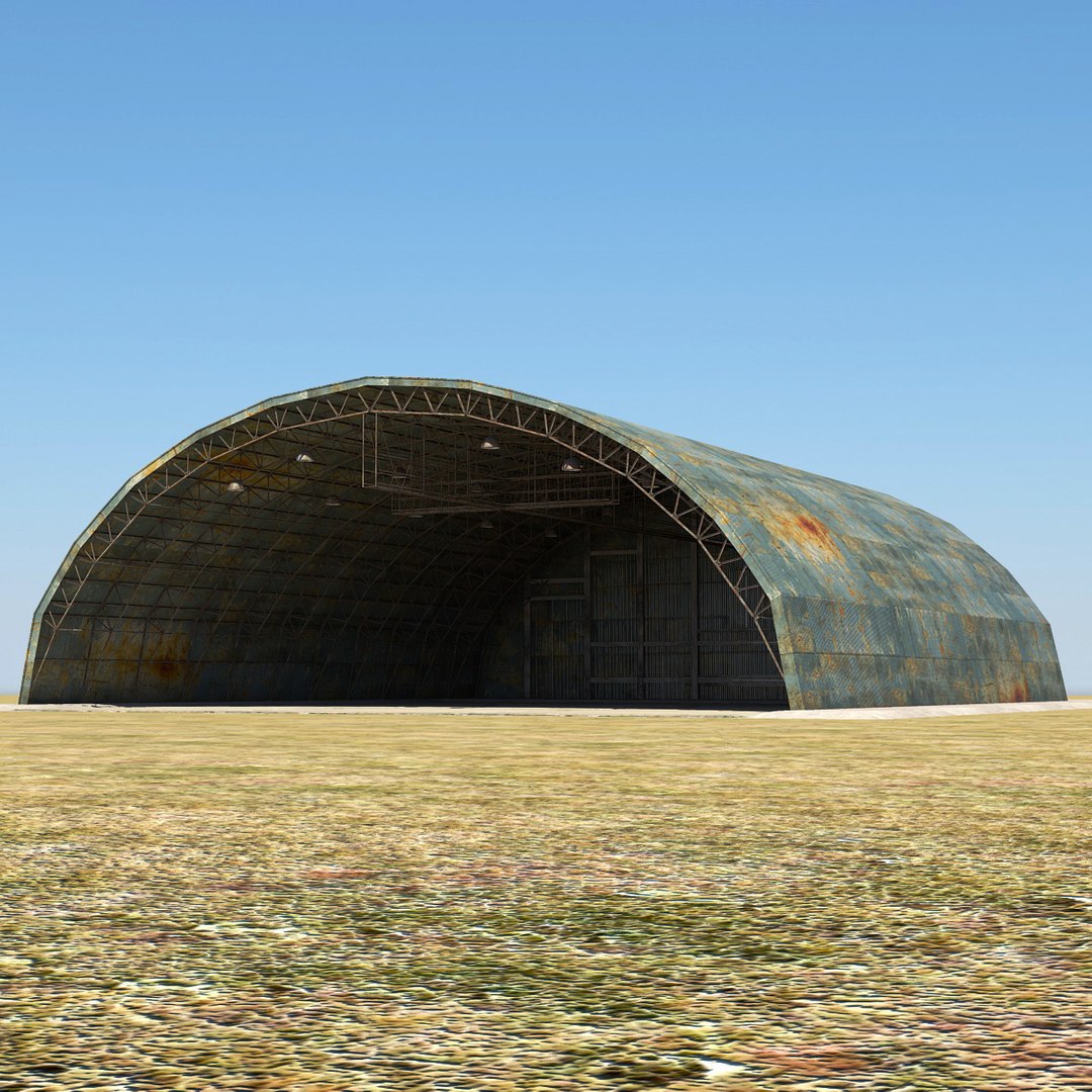 3d Old Military Hangar Model