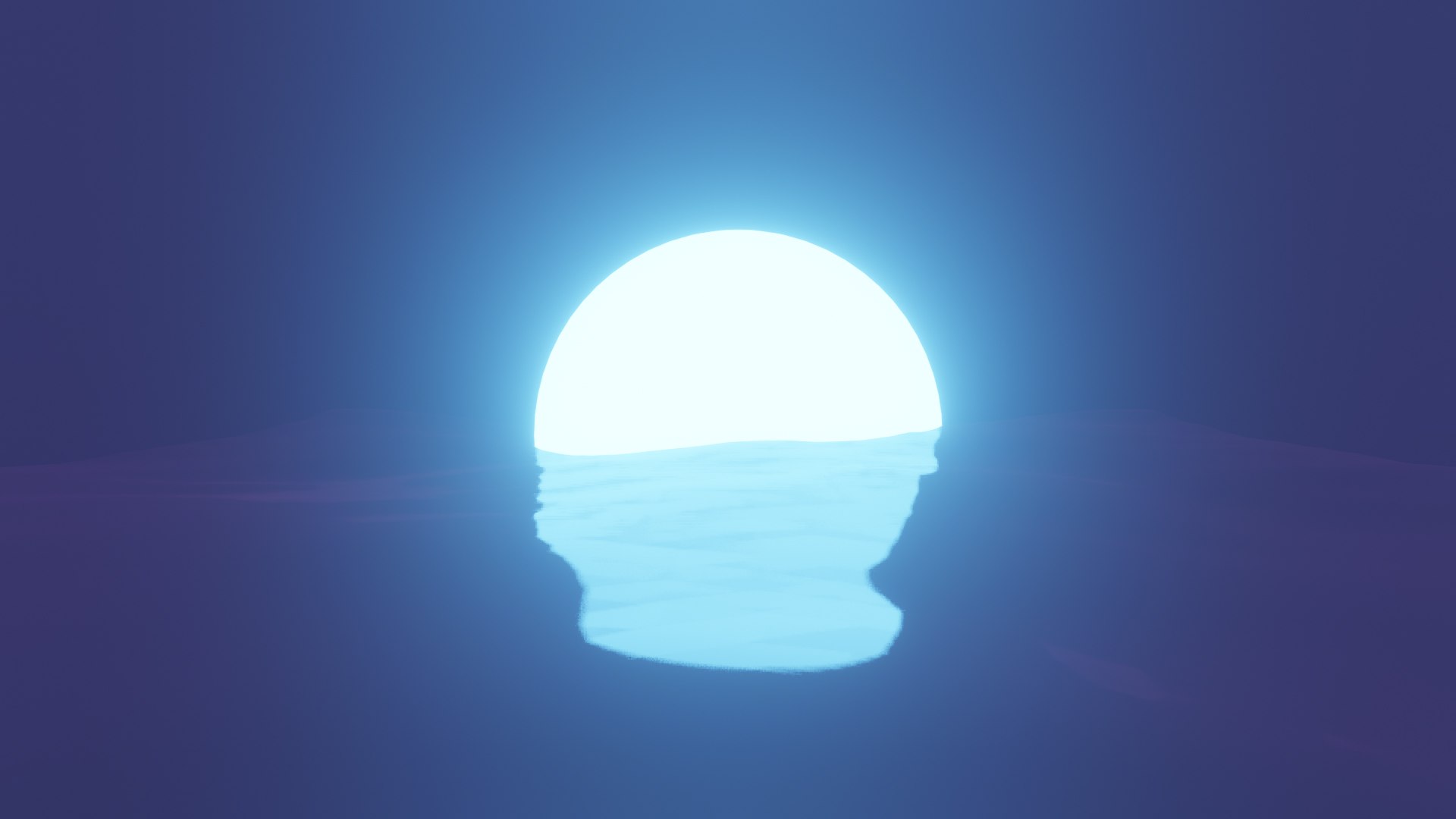 3D Animated Blue Moo Over Ocean Model - TurboSquid 1795717
