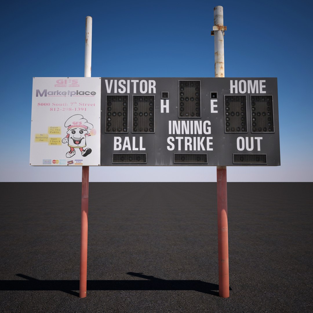 3d baseball scoreboard