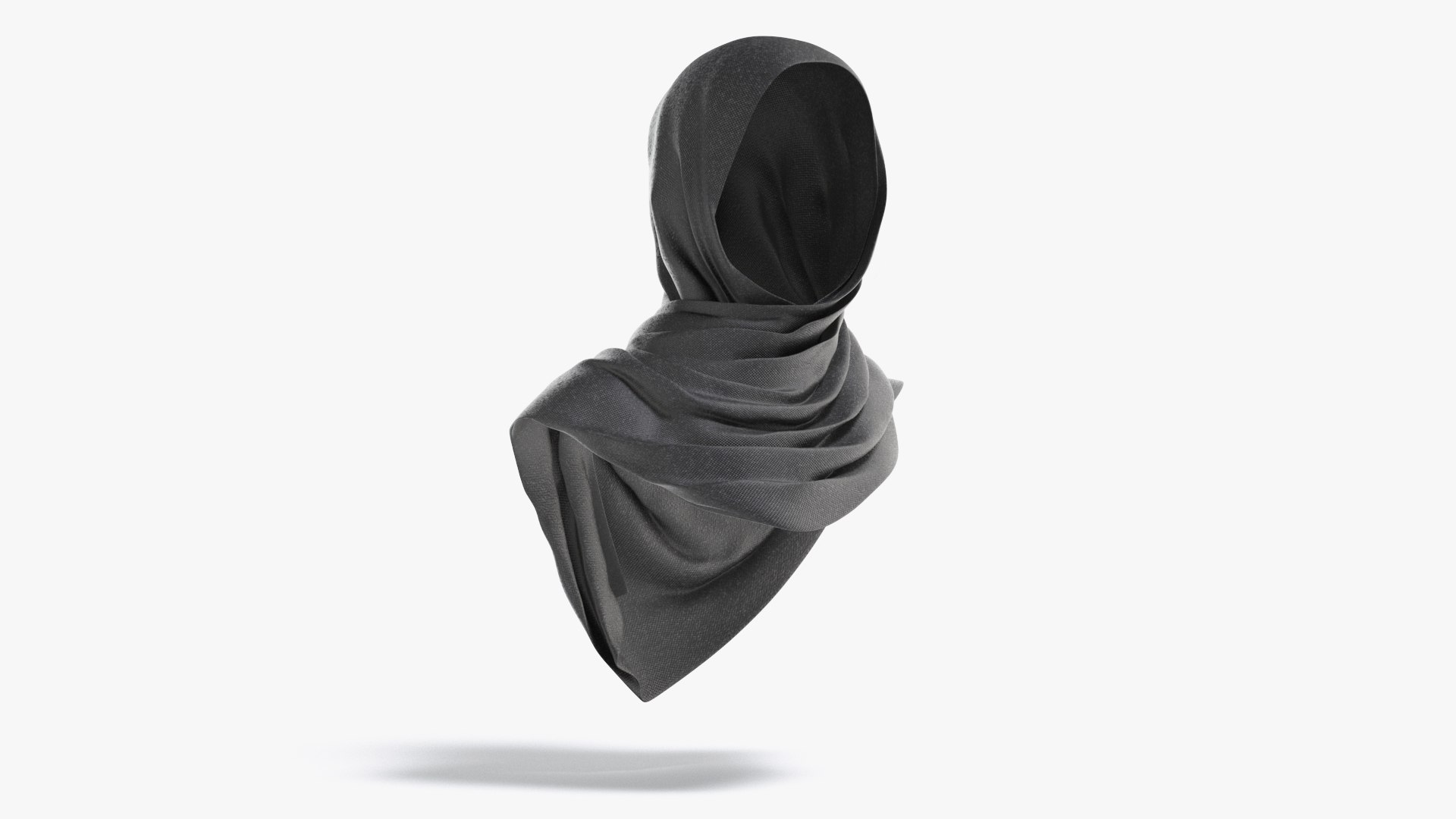 3D Model Black Hijab - Woman Muslim Head Cover - TurboSquid 2060130