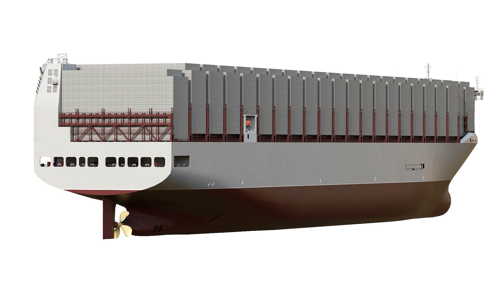 Next Generation Container Ship Grey Model - TurboSquid 2279075