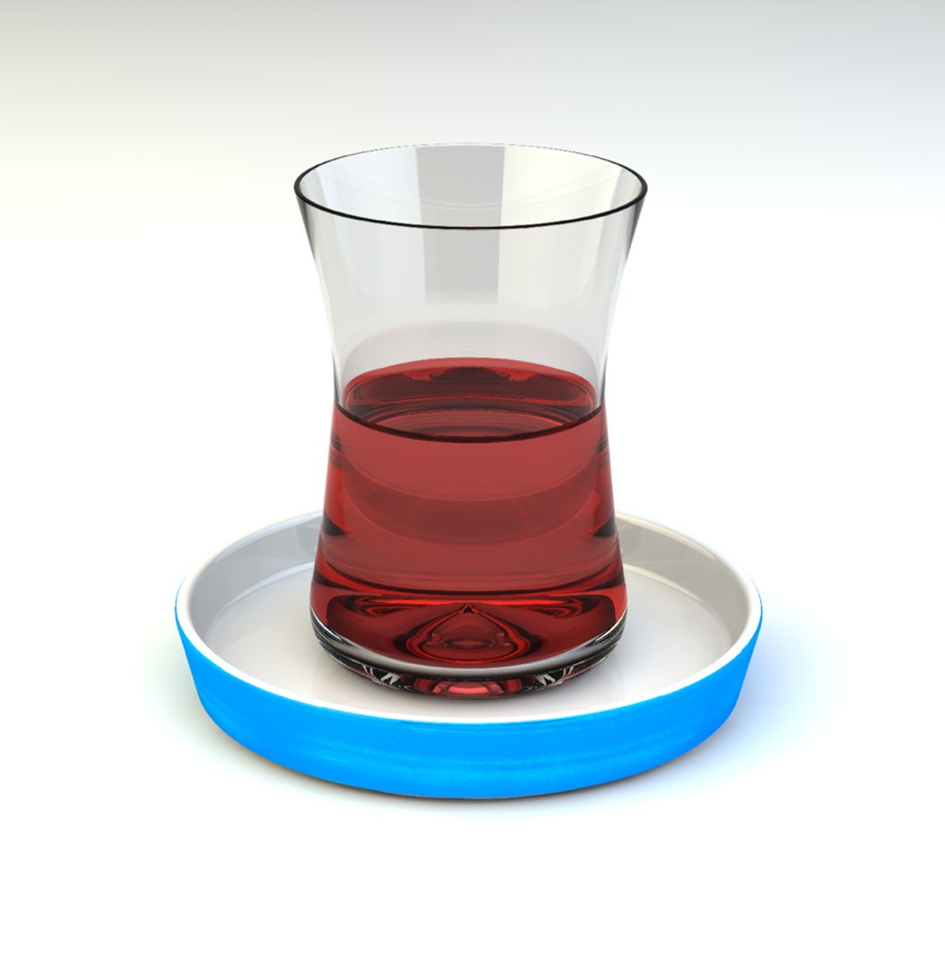 c4d tea glass ceramic plate