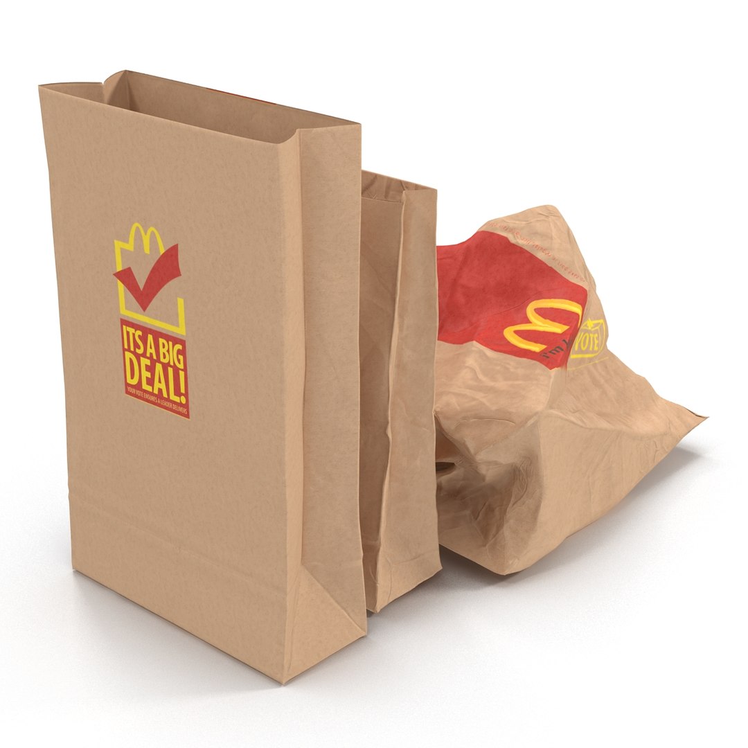 fast food paper bags 3d max